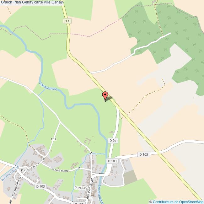 Plan Genay carte ville Genay