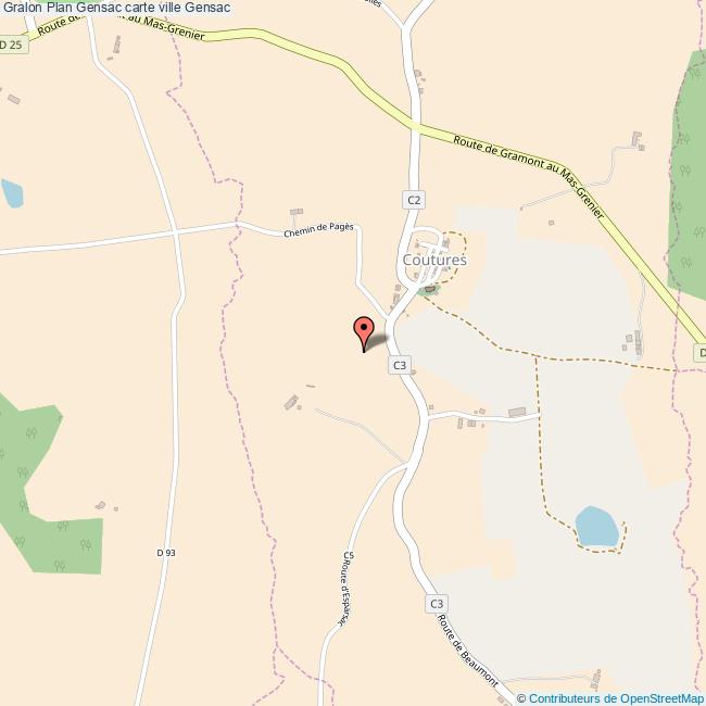 Plan Gensac carte ville Gensac
