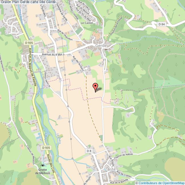 Plan Gerde carte ville Gerde