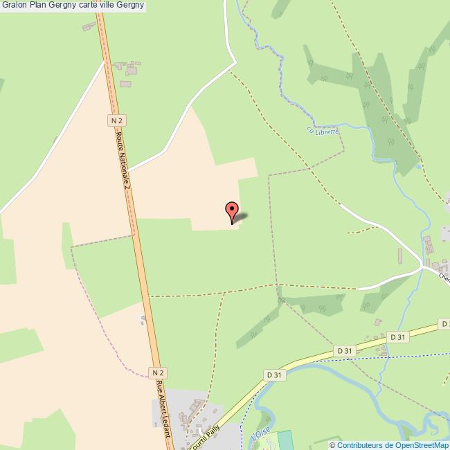 Plan Gergny carte ville Gergny