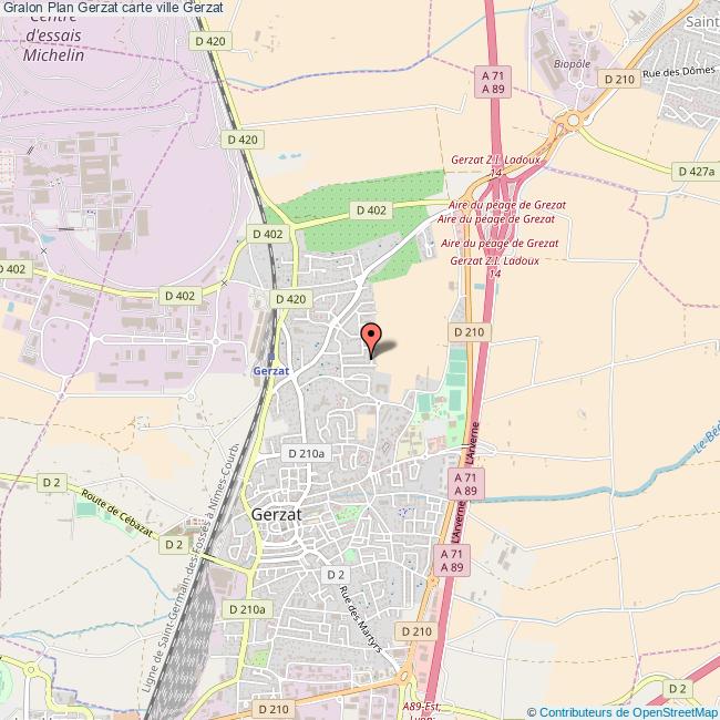 Plan Gerzat carte ville Gerzat