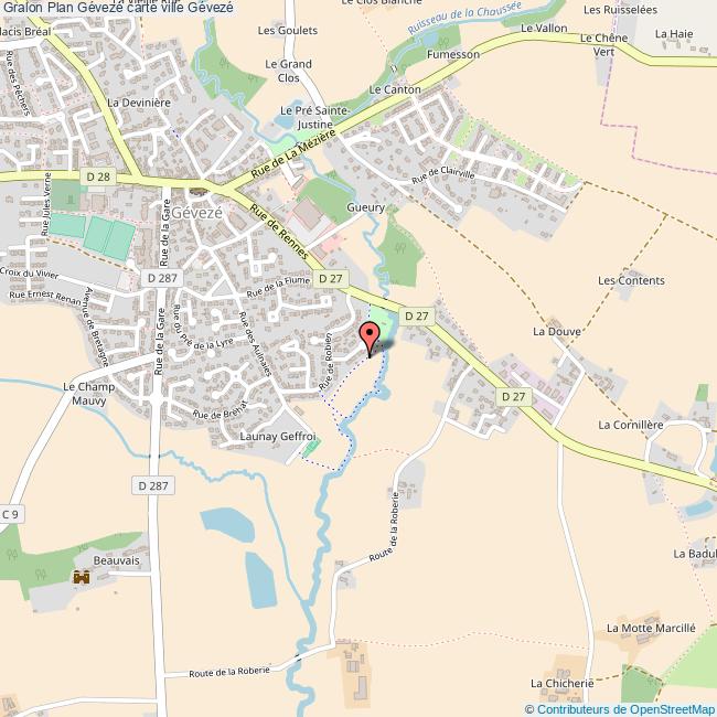 Plan Gévezé carte ville Gévezé