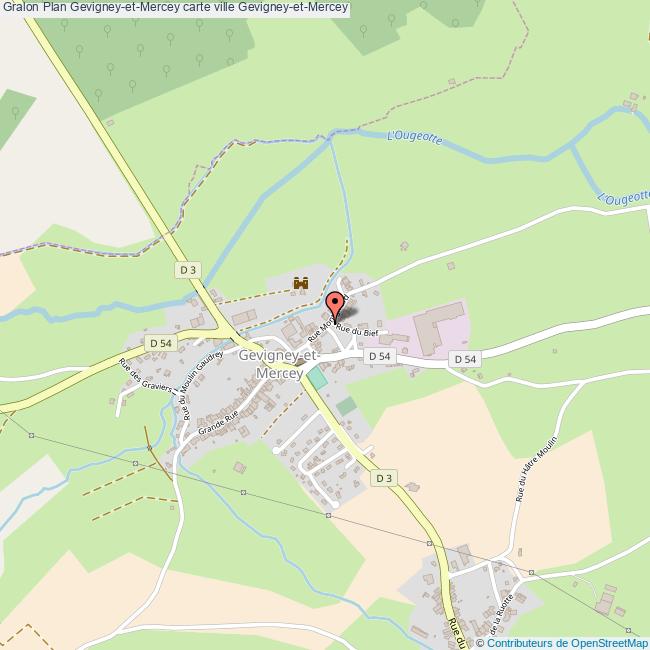 Plan Gevigney-et-Mercey carte ville Gevigney-et-Mercey