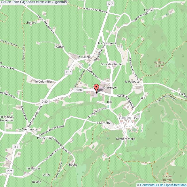 Plan Gigondas carte ville Gigondas