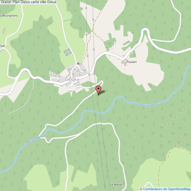 Plan Gioux carte ville Gioux