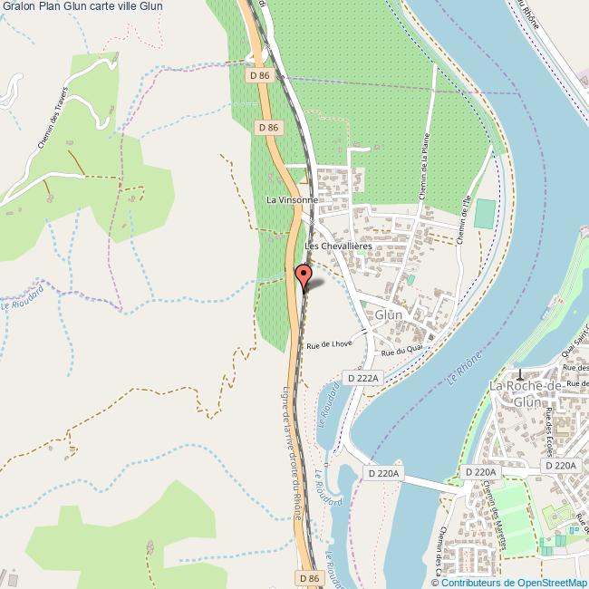 Plan Glun carte ville Glun