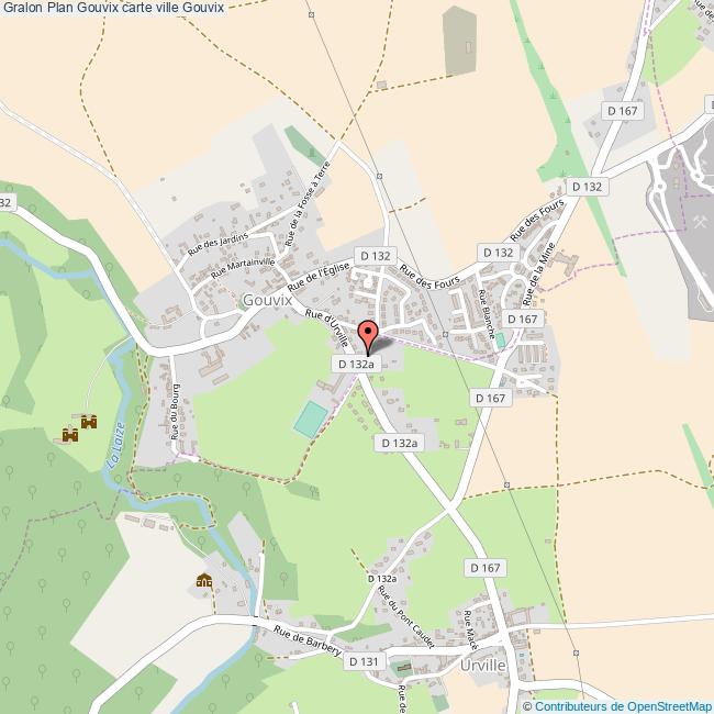 Plan Gouvix carte ville Gouvix