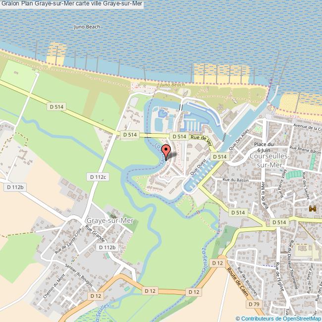 Plan Graye-sur-Mer carte ville Graye-sur-Mer