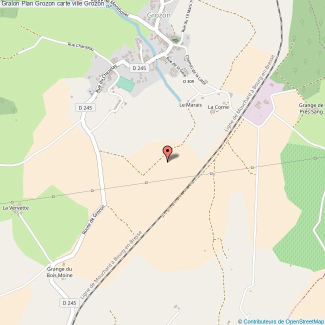 Plan Grozon carte ville Grozon