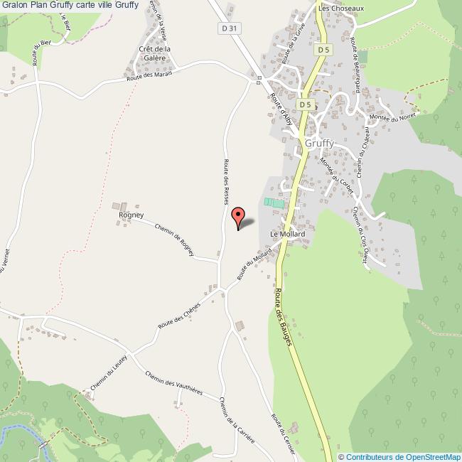 Plan Gruffy carte ville Gruffy