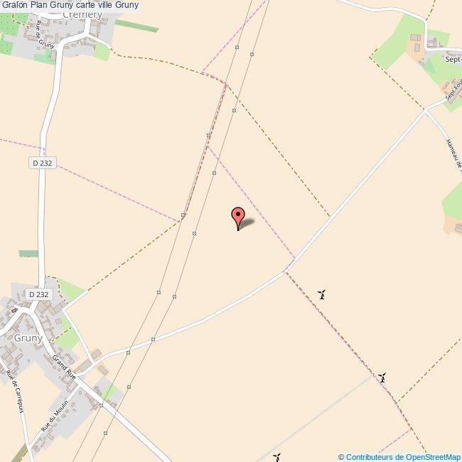 Plan Gruny carte ville Gruny
