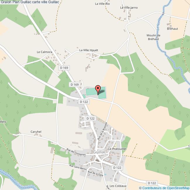 Plan Guillac carte ville Guillac