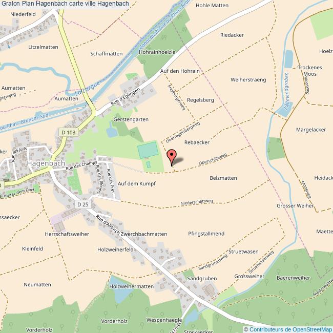 Plan Hagenbach carte ville Hagenbach
