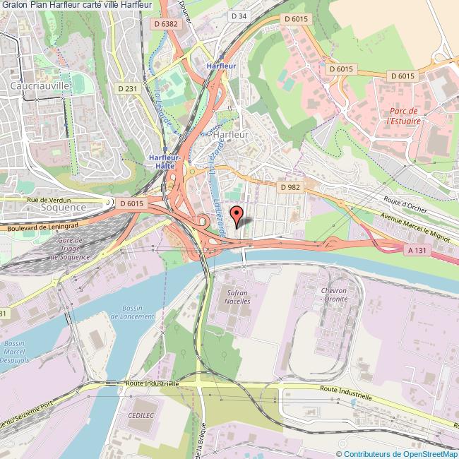 Plan Harfleur carte ville Harfleur