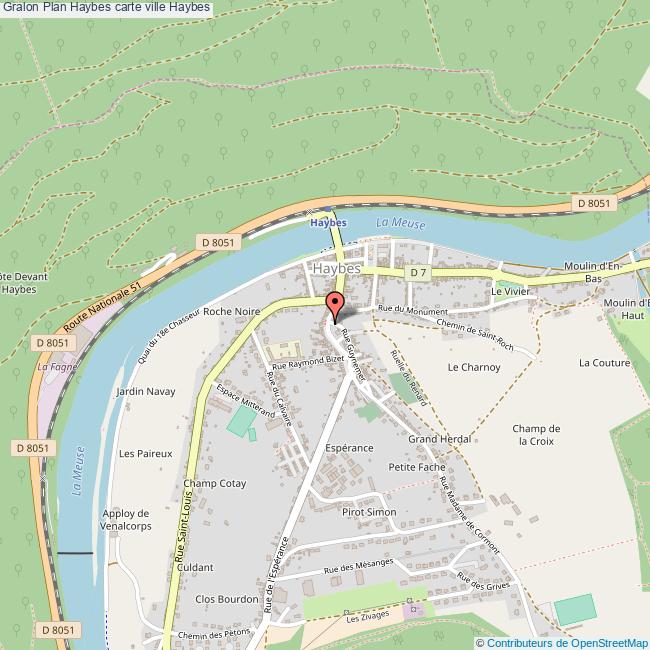 Plan Haybes carte ville Haybes