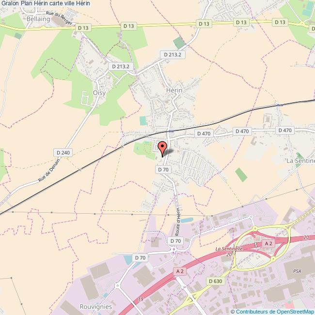Plan Hérin carte ville Hérin