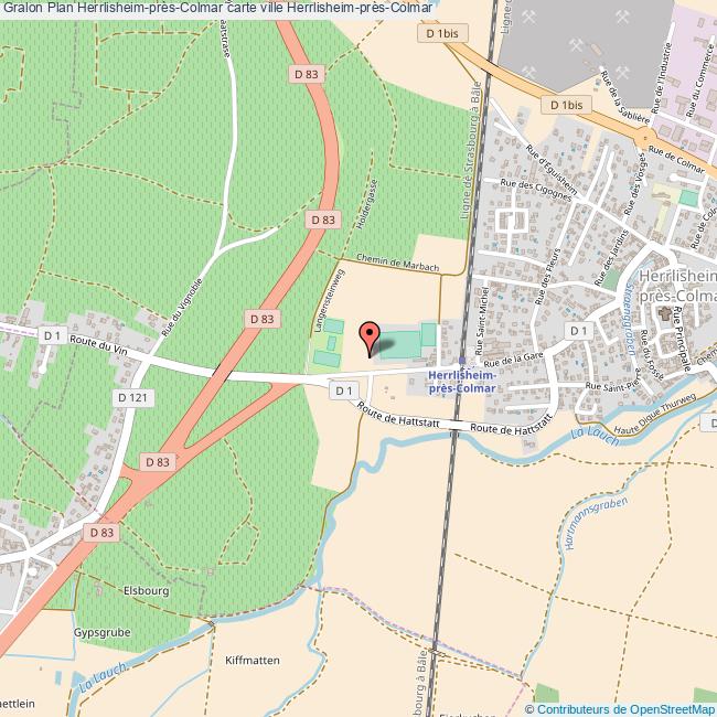 Plan Herrlisheim-près-Colmar carte ville Herrlisheim-près-Colmar