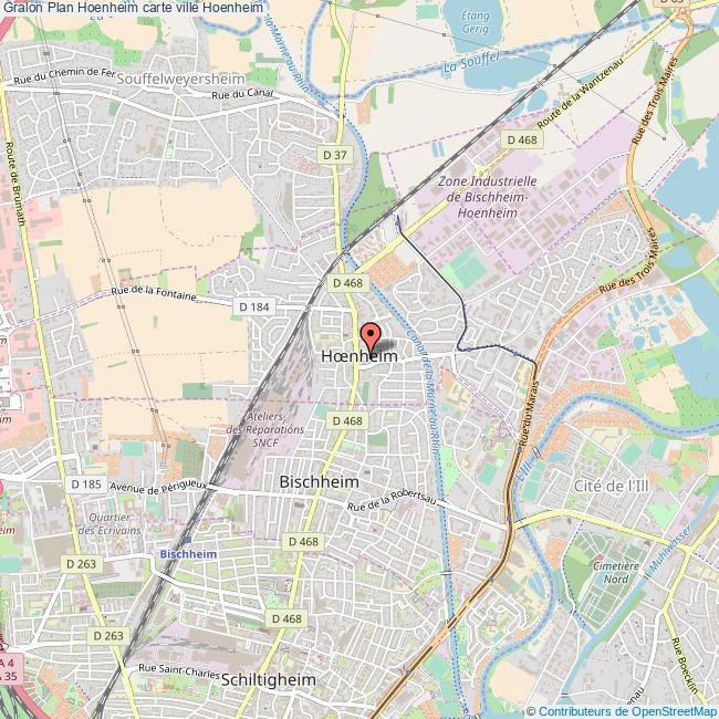 Plan Hoenheim carte ville Hoenheim