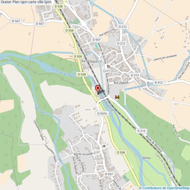Plan Igon carte ville Igon