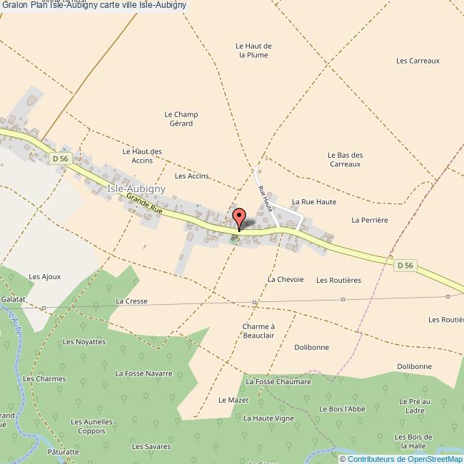 Plan Isle-Aubigny carte ville Isle-Aubigny