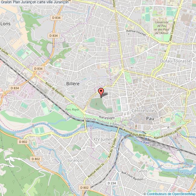 Plan Jurançon carte ville Jurançon