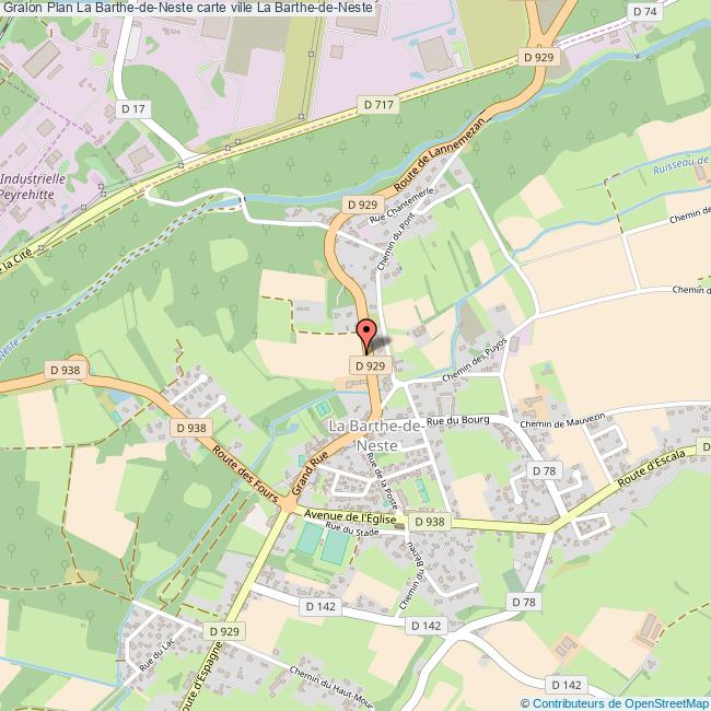 Plan La Barthe-de-Neste carte ville La Barthe-de-Neste