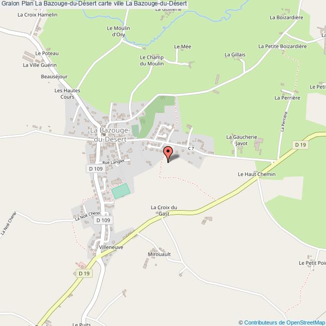 Plan La Bazouge-du-Désert carte ville La Bazouge-du-Désert
