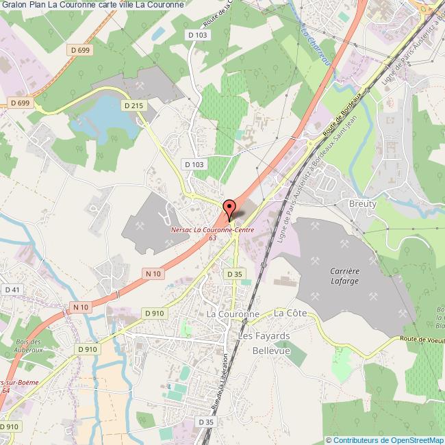 Plan La Couronne carte ville La Couronne