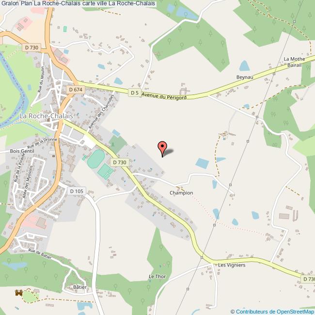 Plan La Roche-Chalais carte ville La Roche-Chalais