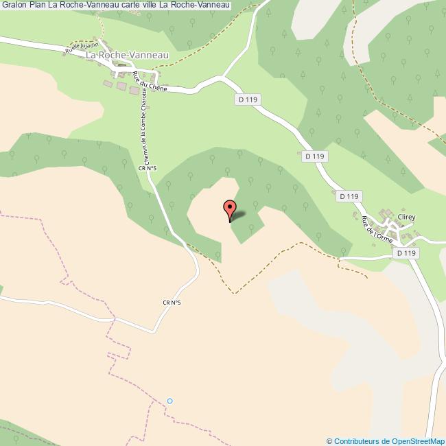 Plan La Roche-Vanneau carte ville La Roche-Vanneau