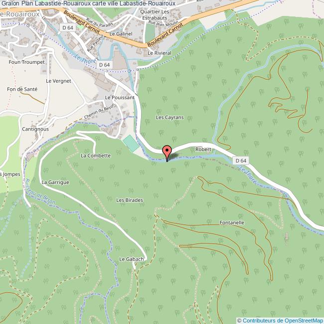 Plan Labastide-Rouairoux carte ville Labastide-Rouairoux