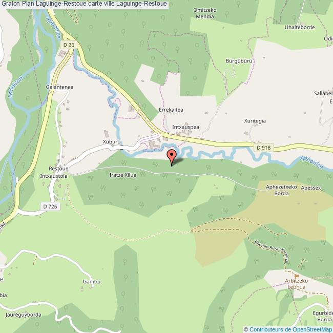 Plan Laguinge-Restoue carte ville Laguinge-Restoue