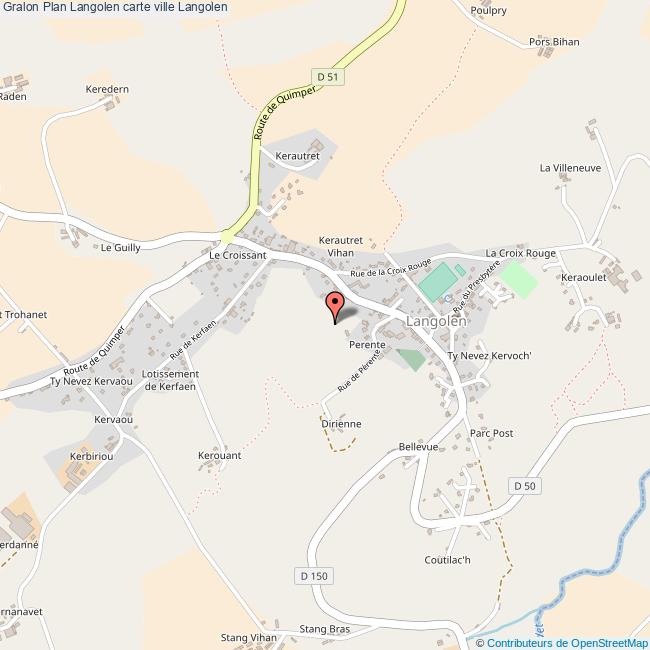 Plan Langolen carte ville Langolen
