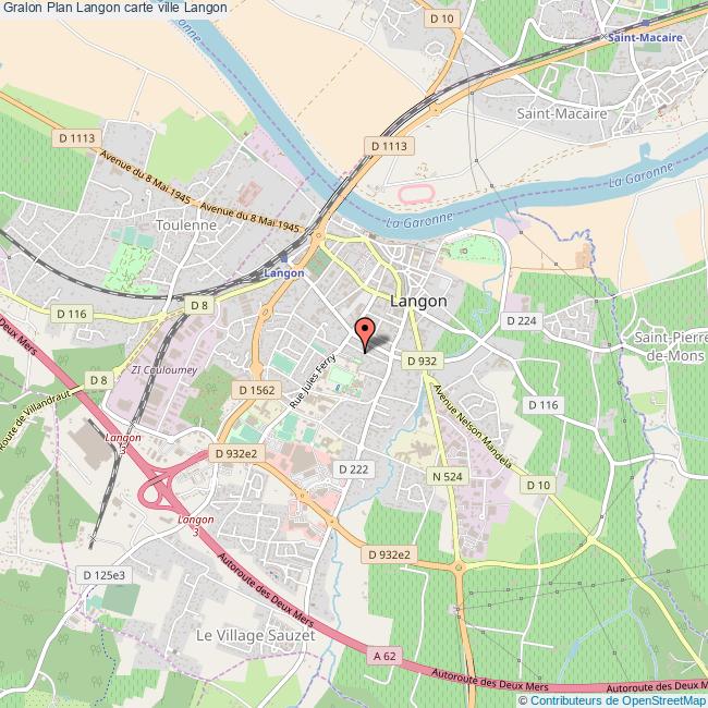 Plan Langon carte ville Langon