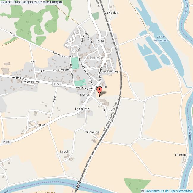 Plan Langon carte ville Langon