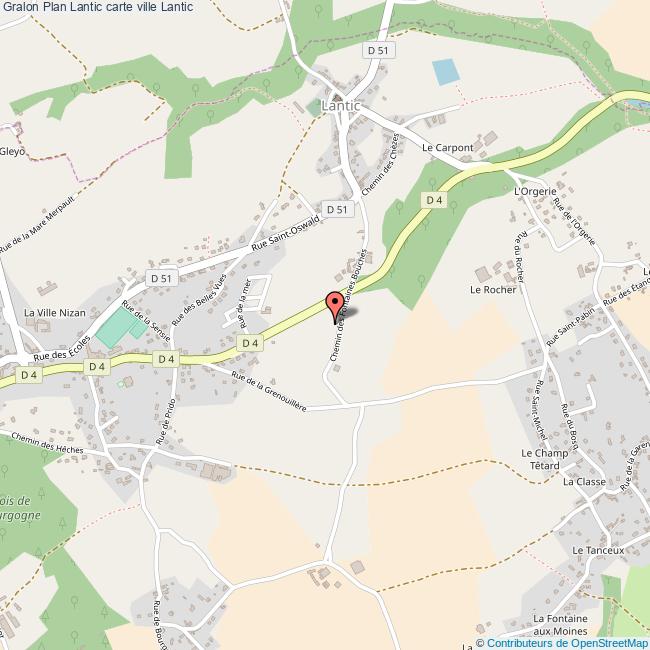 Plan Lantic carte ville Lantic
