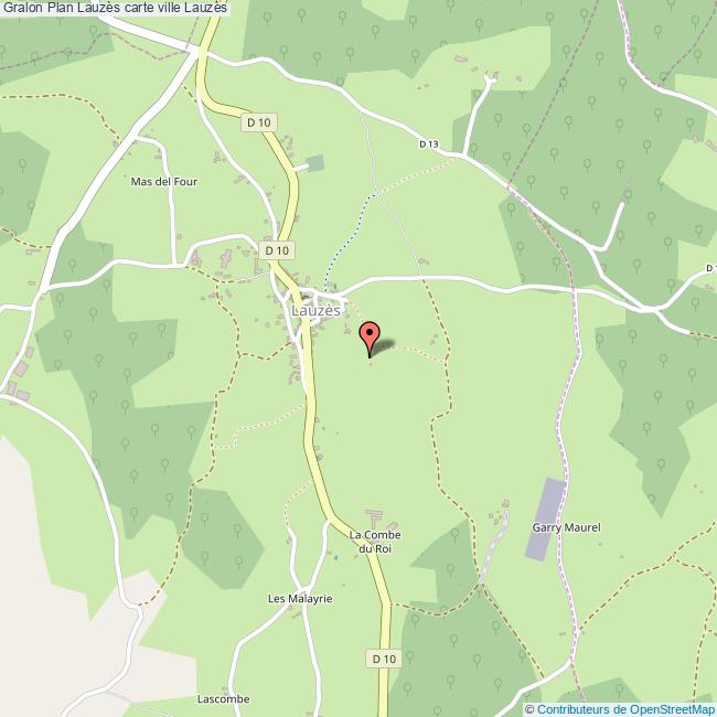 Plan Lauzès carte ville Lauzès