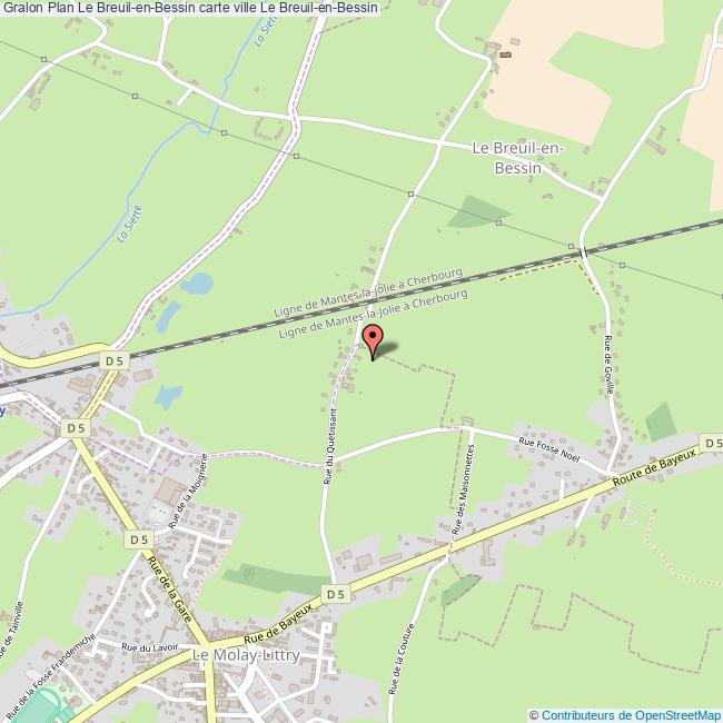 Plan Le Breuil-en-Bessin carte ville Le Breuil-en-Bessin