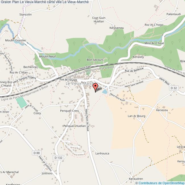 Plan Le Vieux-Marché carte ville Le Vieux-Marché