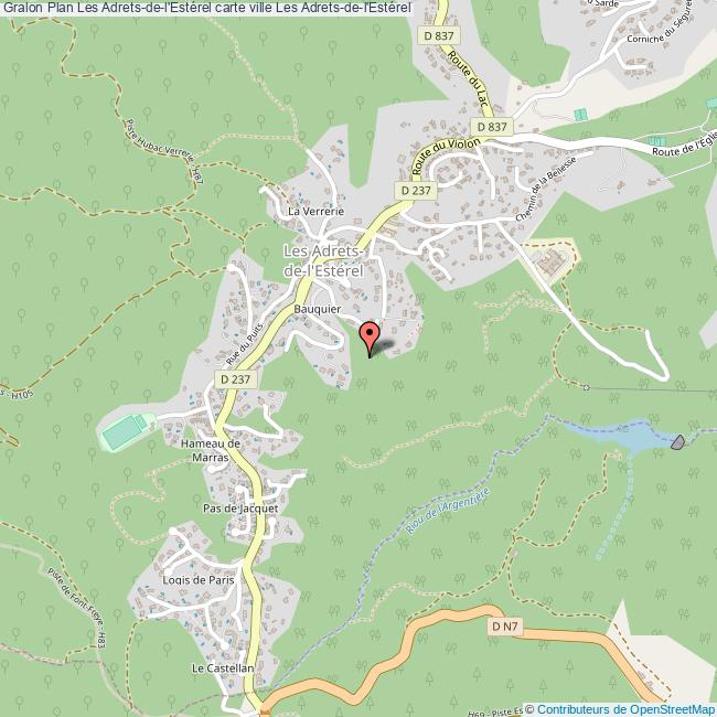 Plan Les Adrets-de-l'Estérel carte ville Les Adrets-de-l'Estérel