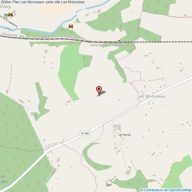 Plan Les Monceaux carte ville Les Monceaux