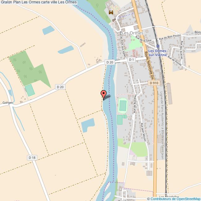 Plan Les Ormes carte ville Les Ormes