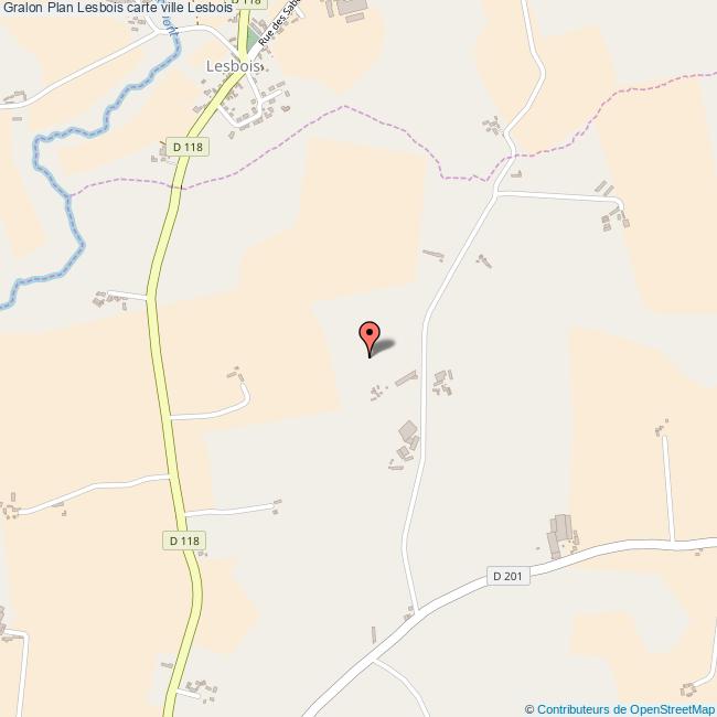 Plan Lesbois carte ville Lesbois