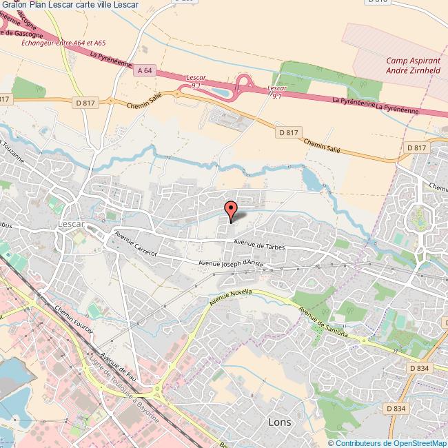 Plan Lescar carte ville Lescar