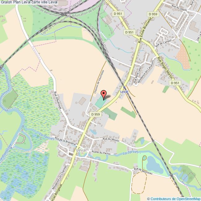 Plan Leval carte ville Leval