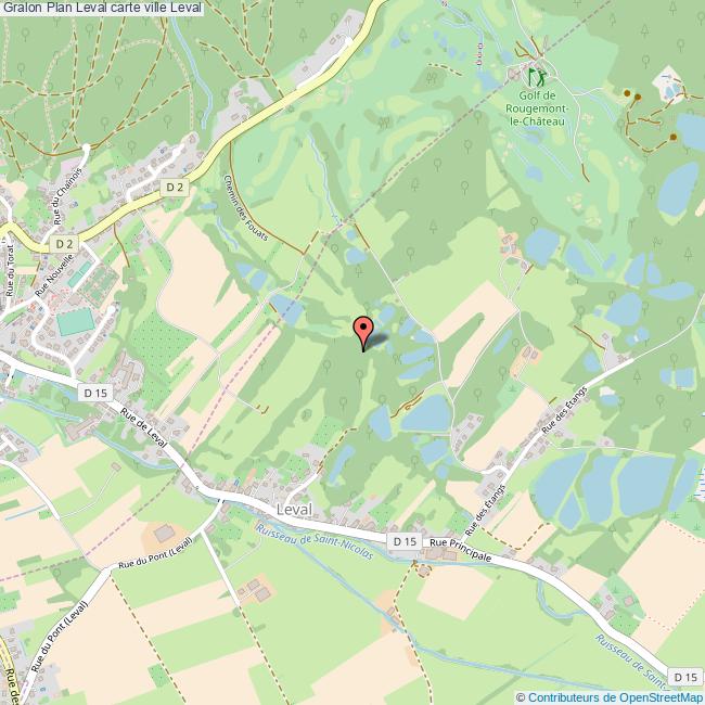 Plan Leval carte ville Leval