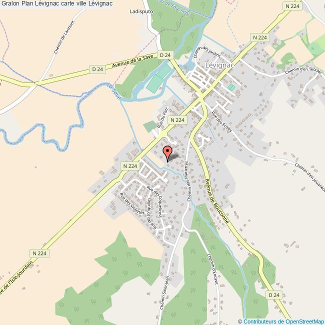 Plan Lévignac carte ville Lévignac