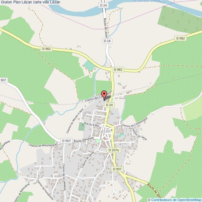 Plan Lézan carte ville Lézan
