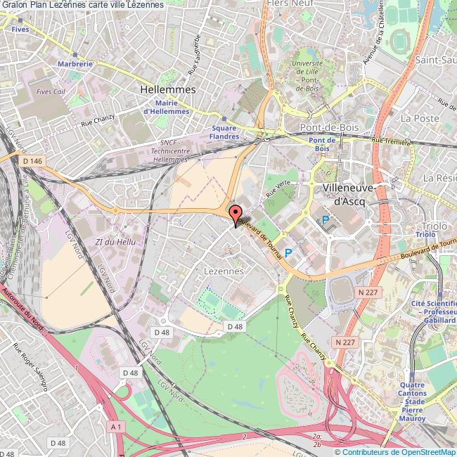 Plan Lezennes carte ville Lezennes