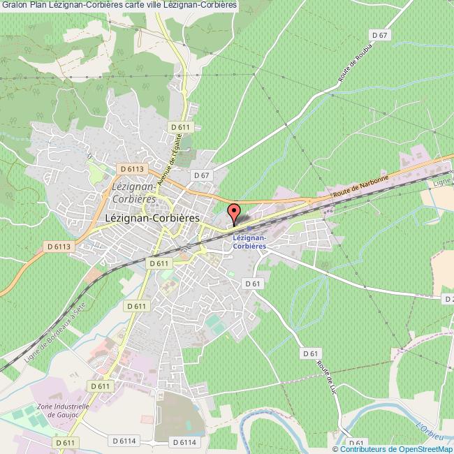 Plan Lézignan-Corbières carte ville Lézignan-Corbières